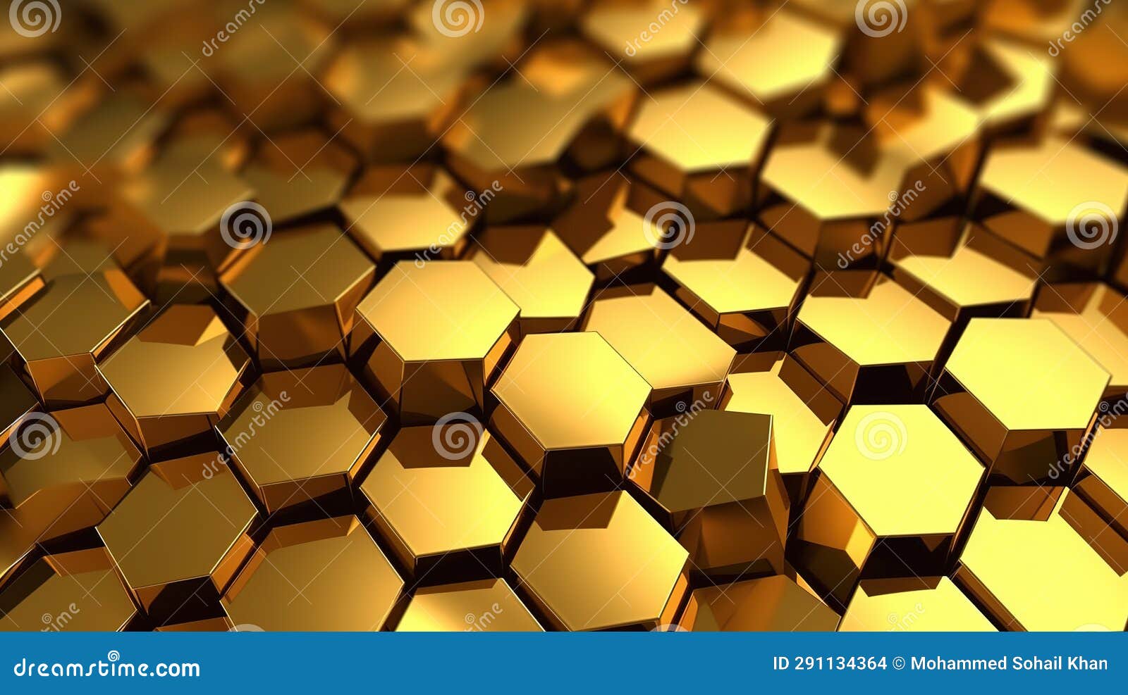 Abstract of Digital Gold Hexagon Pattern Background Stock Illustration ...