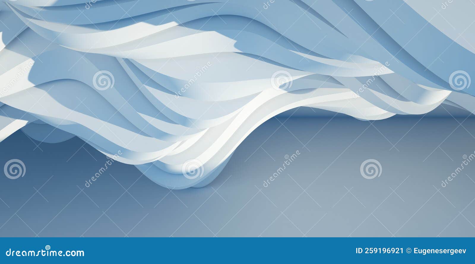 Abstract Digital Graphic Background, Wavy Blue White 3d Installation ...