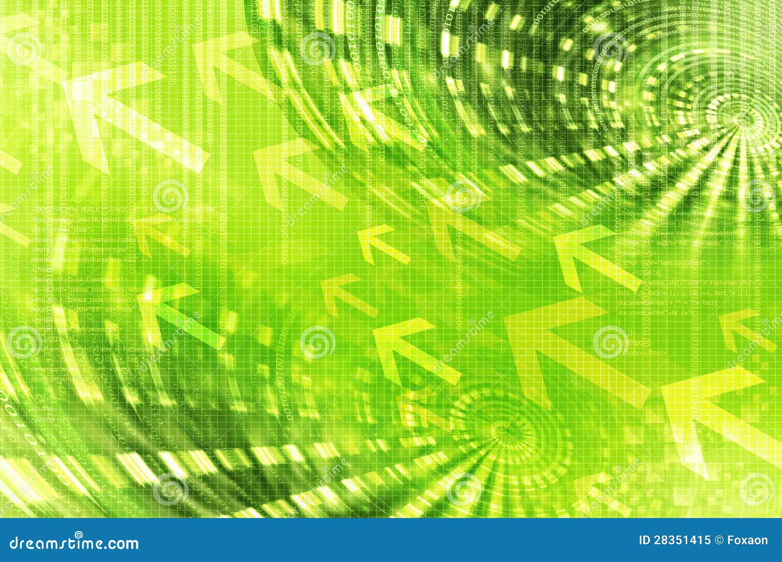 Abstract Digital Green Background with Arrows Stock Illustration ...