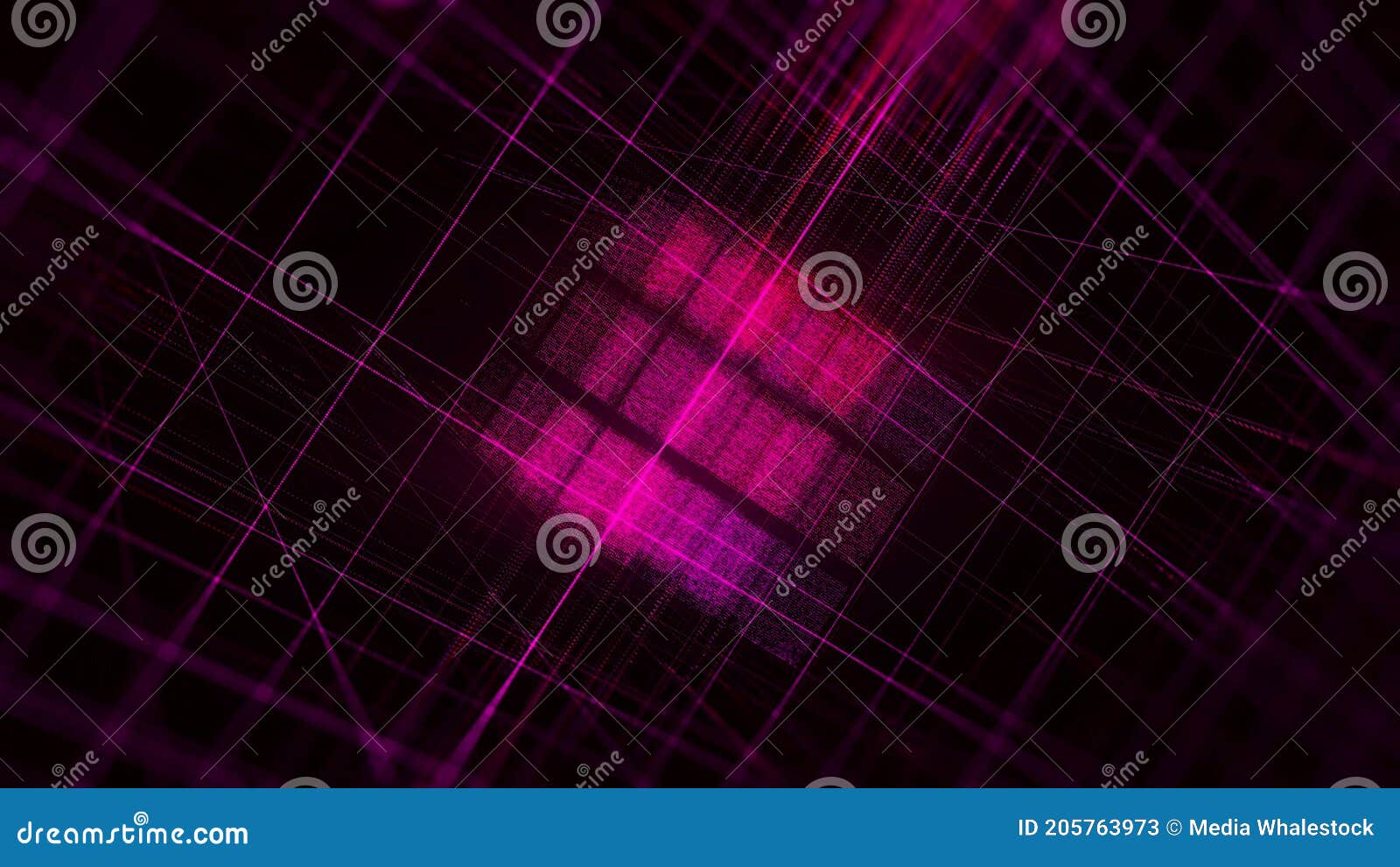 Abstract Digital Grid in a Shape of Rotating Box, Seamless Loop ...