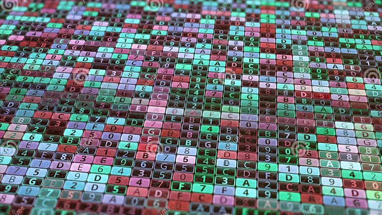 Abstract Digital Grid with Symbols Changing Fast, Seamless Loop. Animation Stock Illustration ...