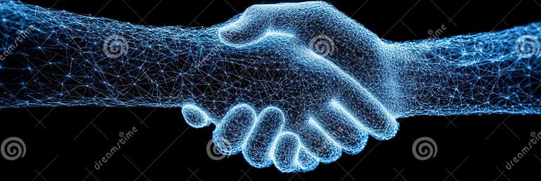 Abstract Digital Handshake on Blockchain-Style Network Representing ...