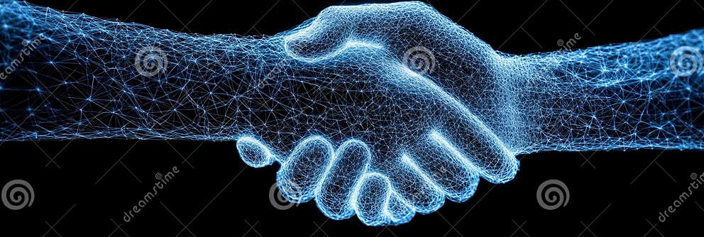 Abstract Digital Handshake on Blockchain-Style Network Representing ...