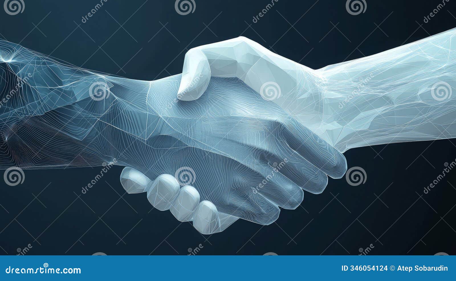 Abstract Digital Handshake Representing Collaboration and Partnership ...