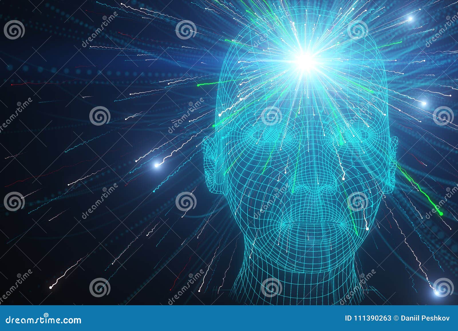 Abstract Digital Head Wallpaper Stock Illustration - Illustration of ...