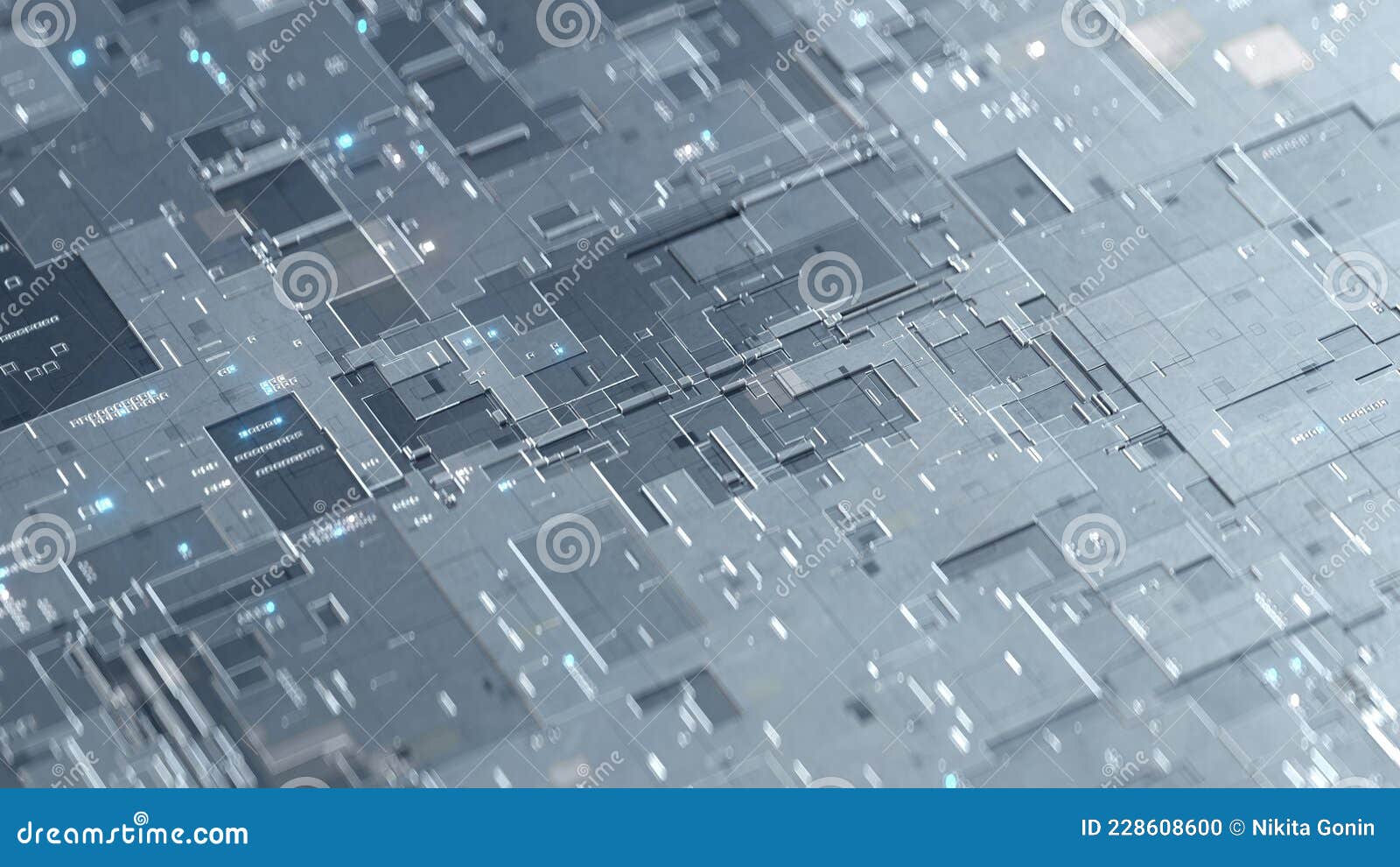 Abstract Digital High Tech Background 3D Render Illustration Stock ...