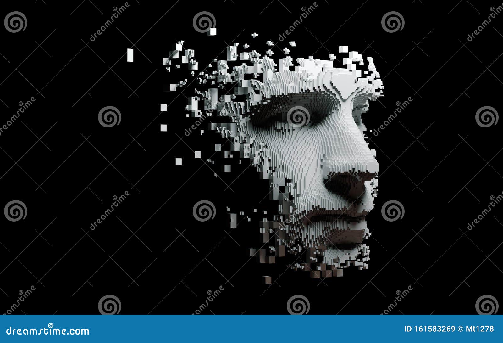 Abstract Digital Human Face. Stock Illustration - Illustration of ...