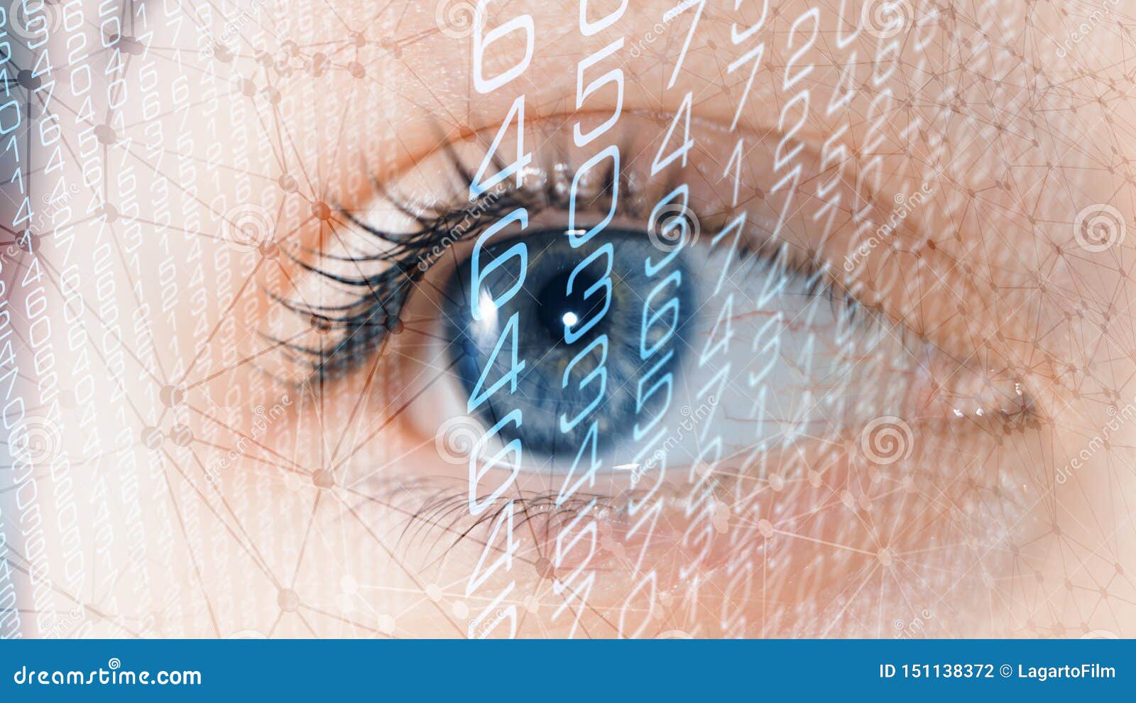Abstract Digital Identification, Human Face Scanning System Stock Photo ...