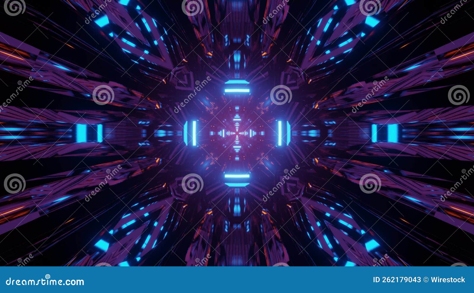 Abstract Digital Illustration Background with a Blue Radiating Cross ...