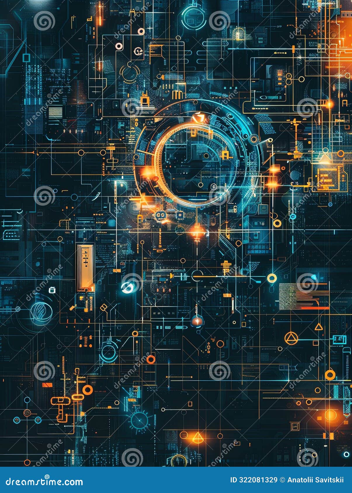 An Abstract Digital Illustration of Cybersecurity Elements, Including ...