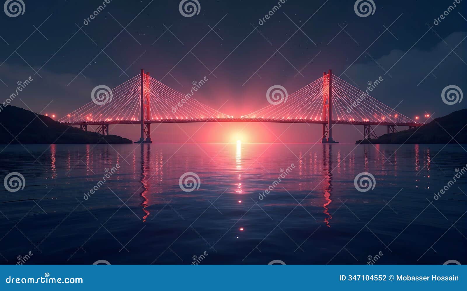 An Abstract Digital Illustration Of A Glowing Bridge Connecting Two ...