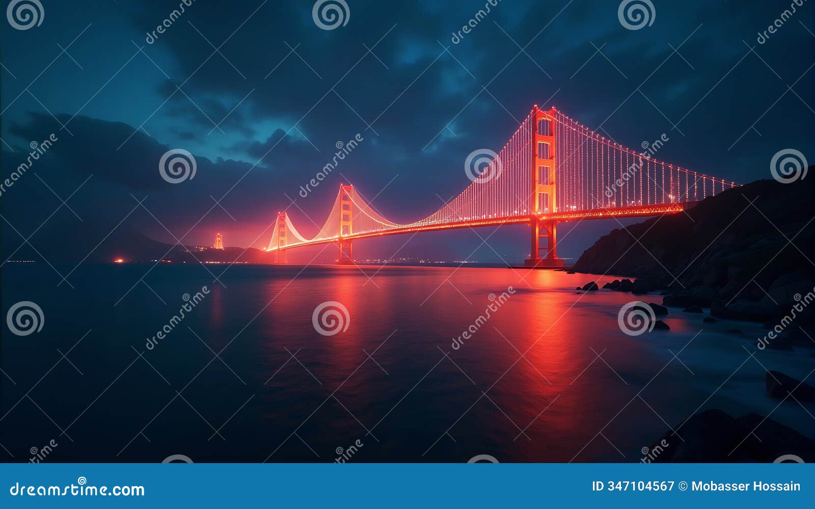 An Abstract Digital Illustration Of A Glowing Bridge Connecting Two ...