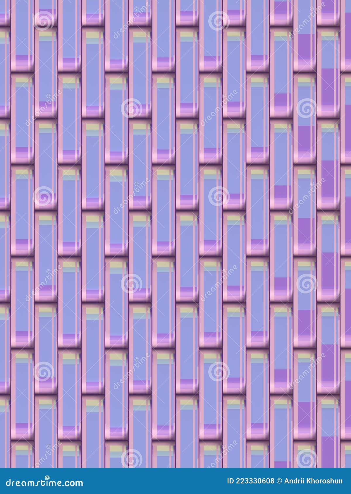 Abstract Digital Illustration of Rounded Rectangular Shapes, with ...