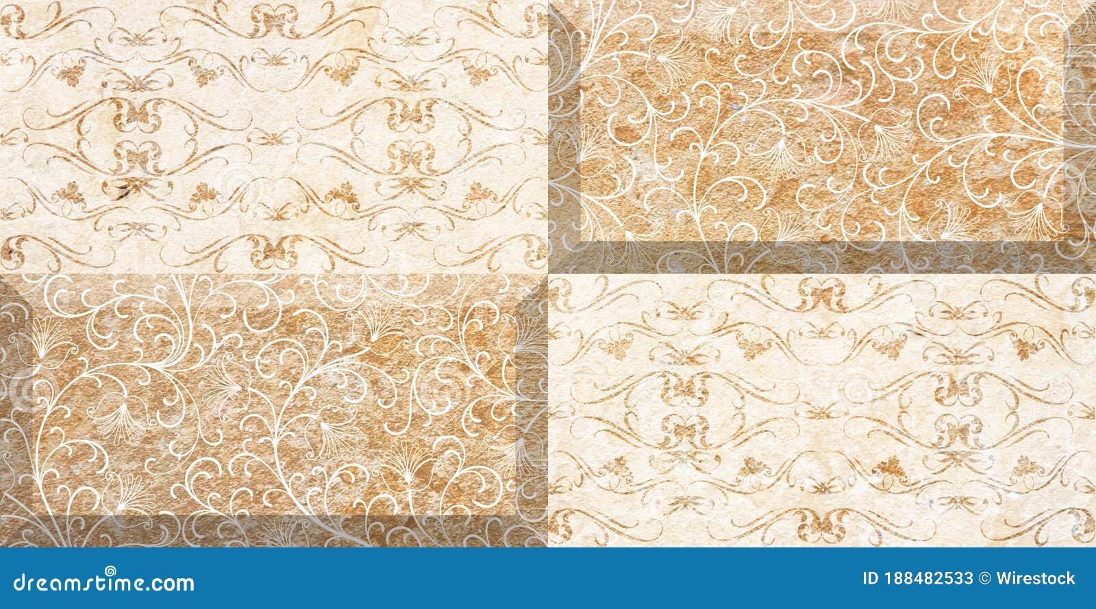 Abstract Digital Illustration of Seamless Beveled Rectangular Pattern ...