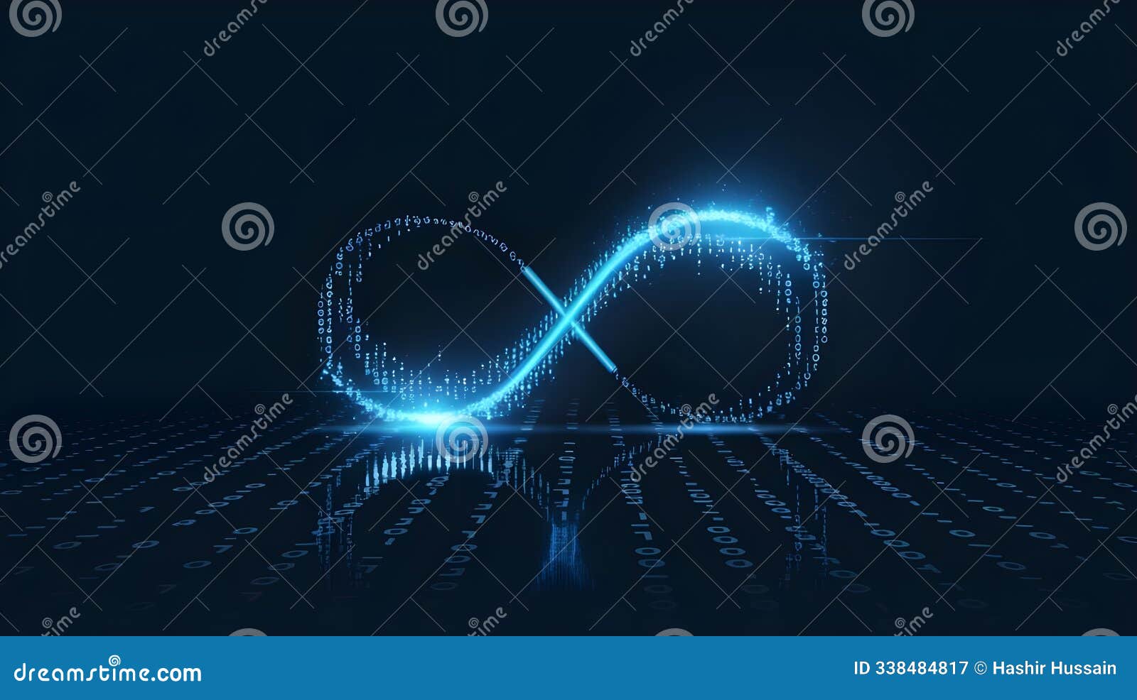 Digital Infinity Logo Design With Floating Particles Vector ...