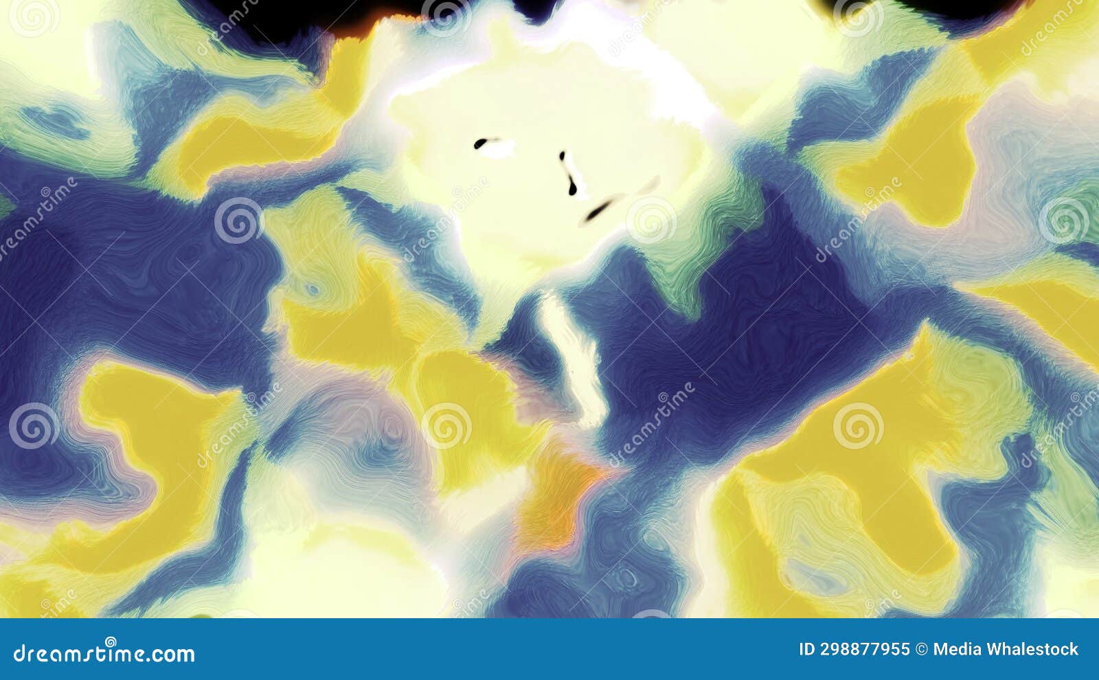 Abstract Digital Inks or Paints with Bright Stains. Motion. Moving ...