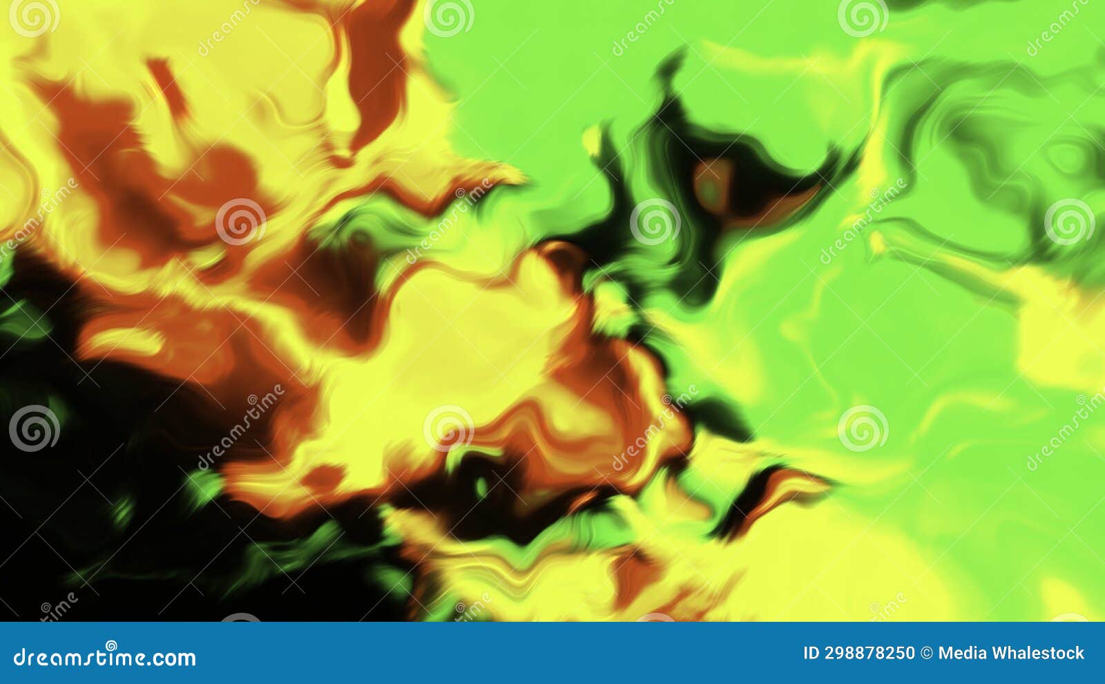 Abstract Digital Inks or Paints with Bright Stains. Motion. Moving ...