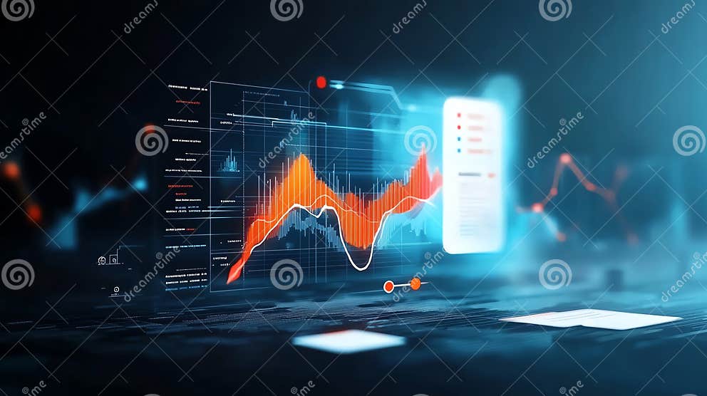 Abstract Digital Interface with Vibrant Graphs and Data Analysis ...