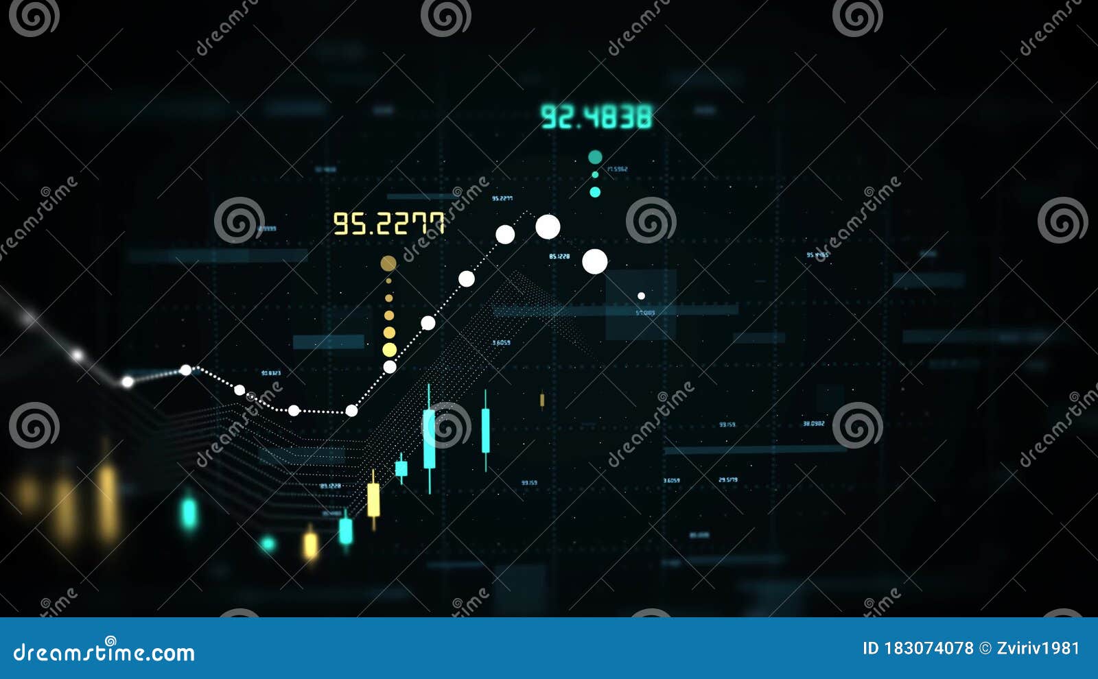 Abstract 3D Forex Chart Animation Graph Stock Footage - Video of graph ...