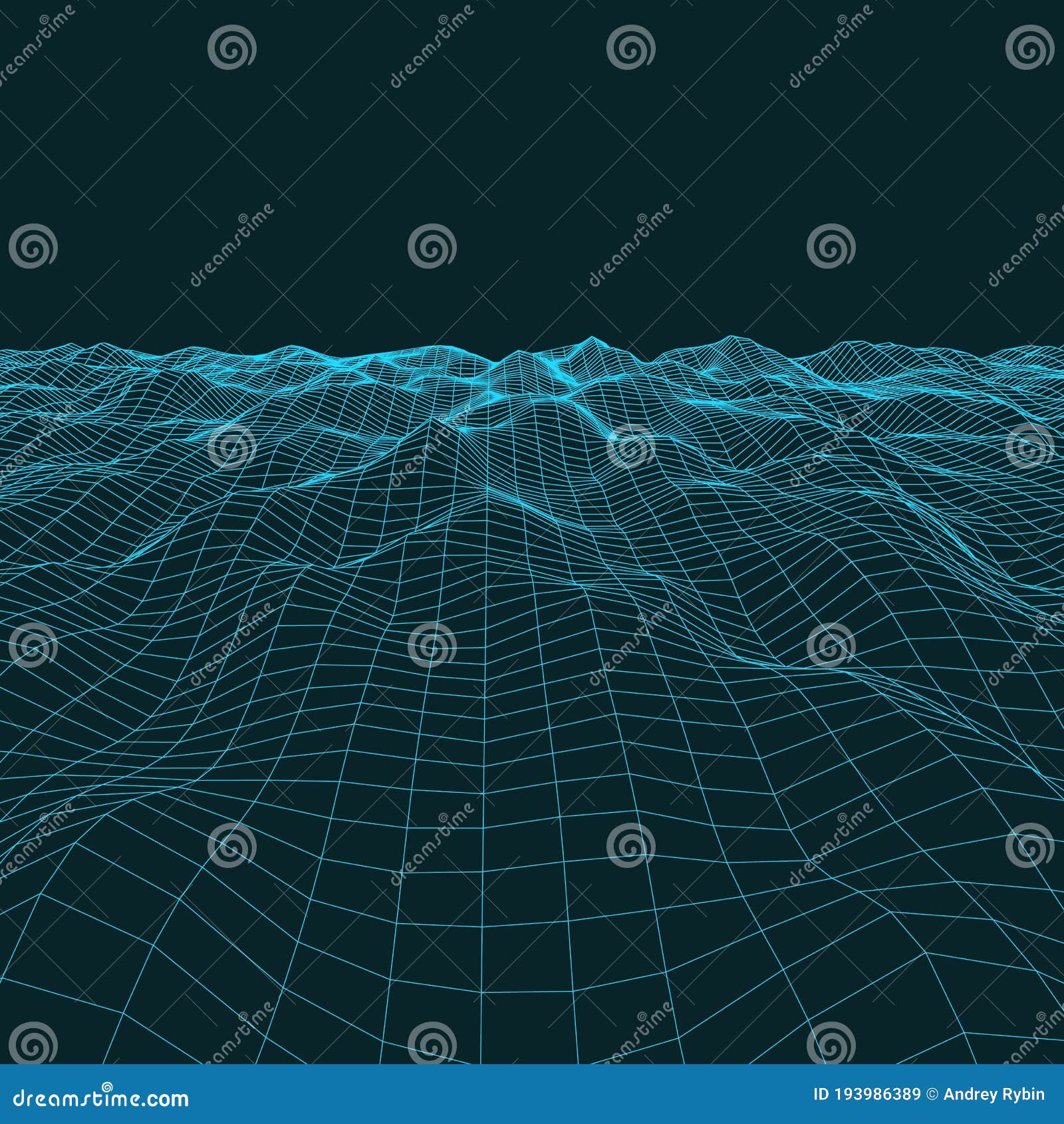 Abstract Digital Landscape. Cyber or Technology Background Stock Vector ...