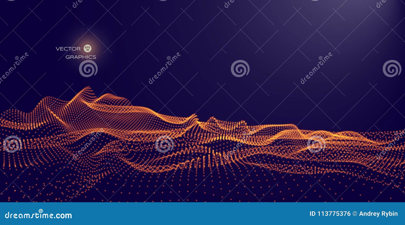 Vector digital landscape stock vector. Illustration of space - 113775376
