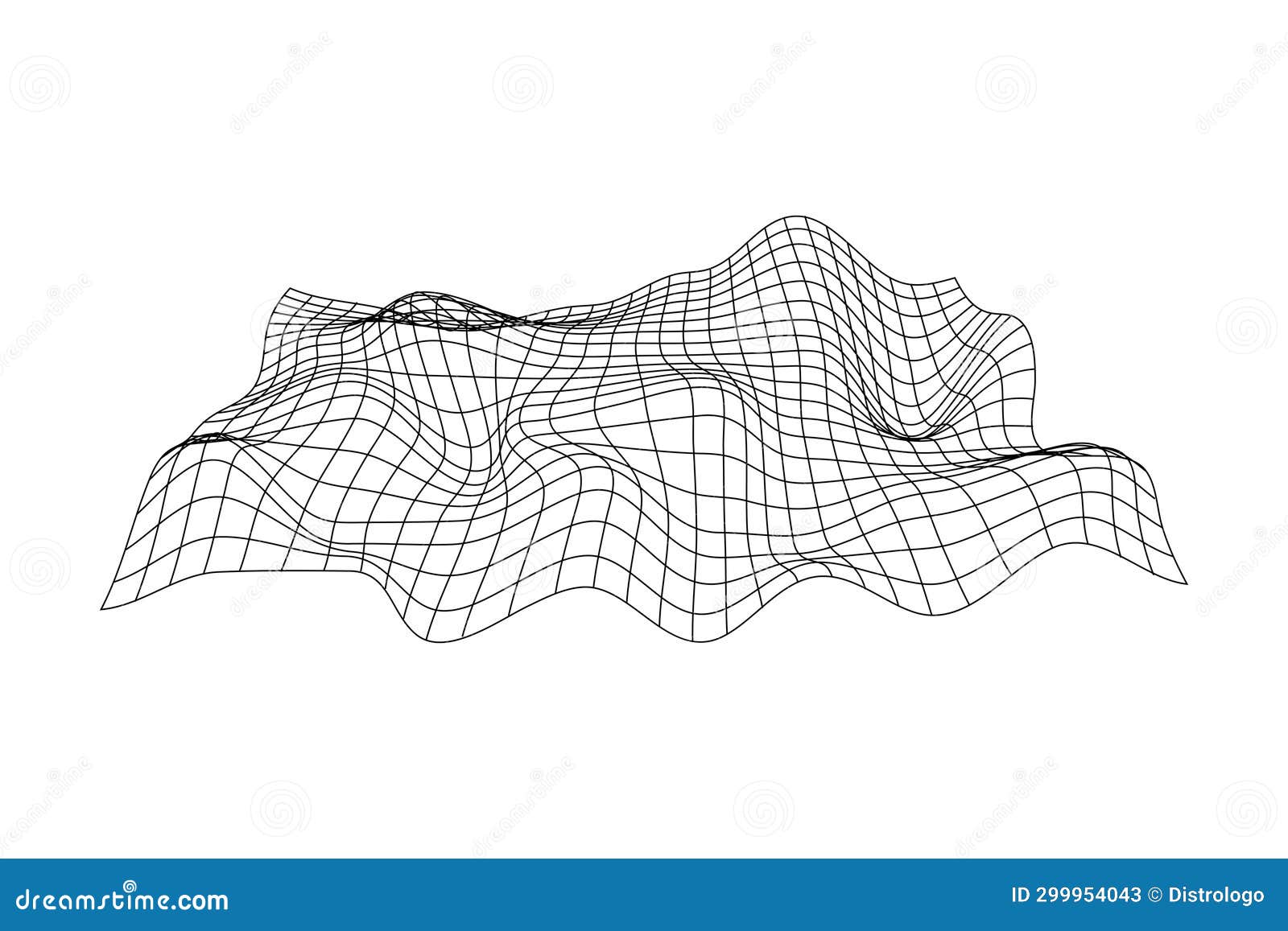 Abstract Digital Landscape with Flowing Particles Wireframe Stock ...
