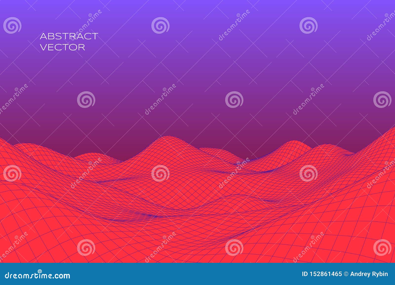Abstract Digital Landscape with Gradient. Cyber or Technology ...
