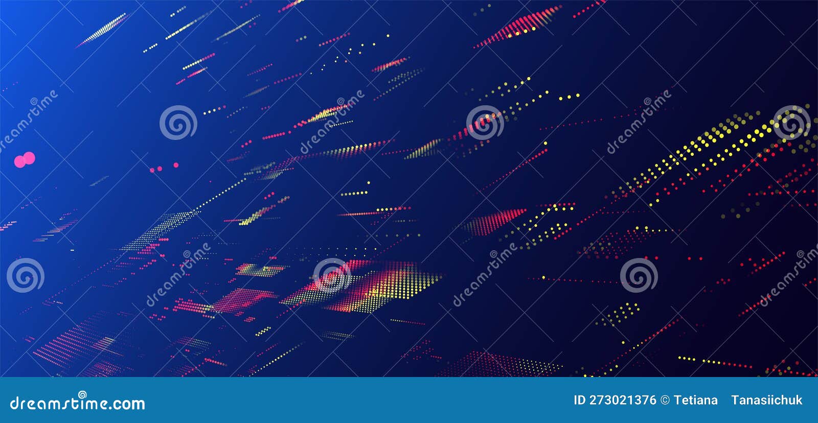 Abstract Digital Landscape with Particles Dots. Wireframe Landscape ...
