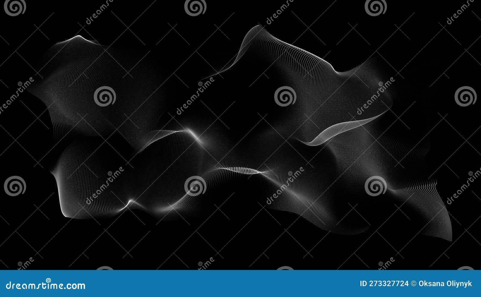 Abstract Digital Landscape with Particles and Plexus Effect. 3D ...