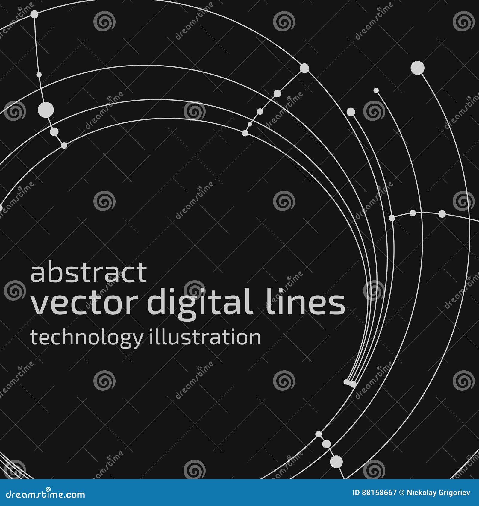 Abstract digital lines stock vector. Illustration of circle - 88158667