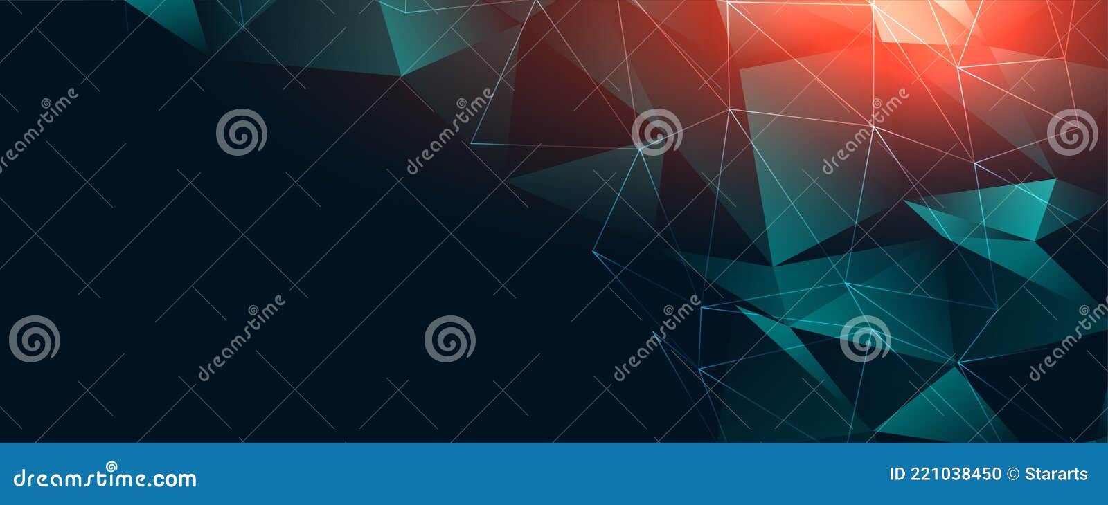 Abstract Digital Low Poly Connection Banner Design Stock Vector ...