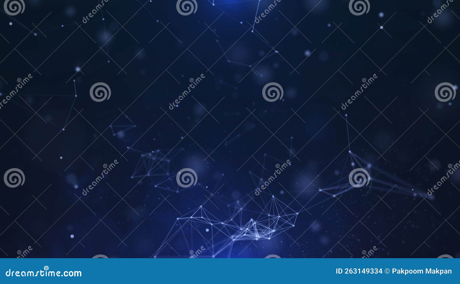 Abstract Digital Low Poly Connection Dynamic Flowing. Dots and Lines ...