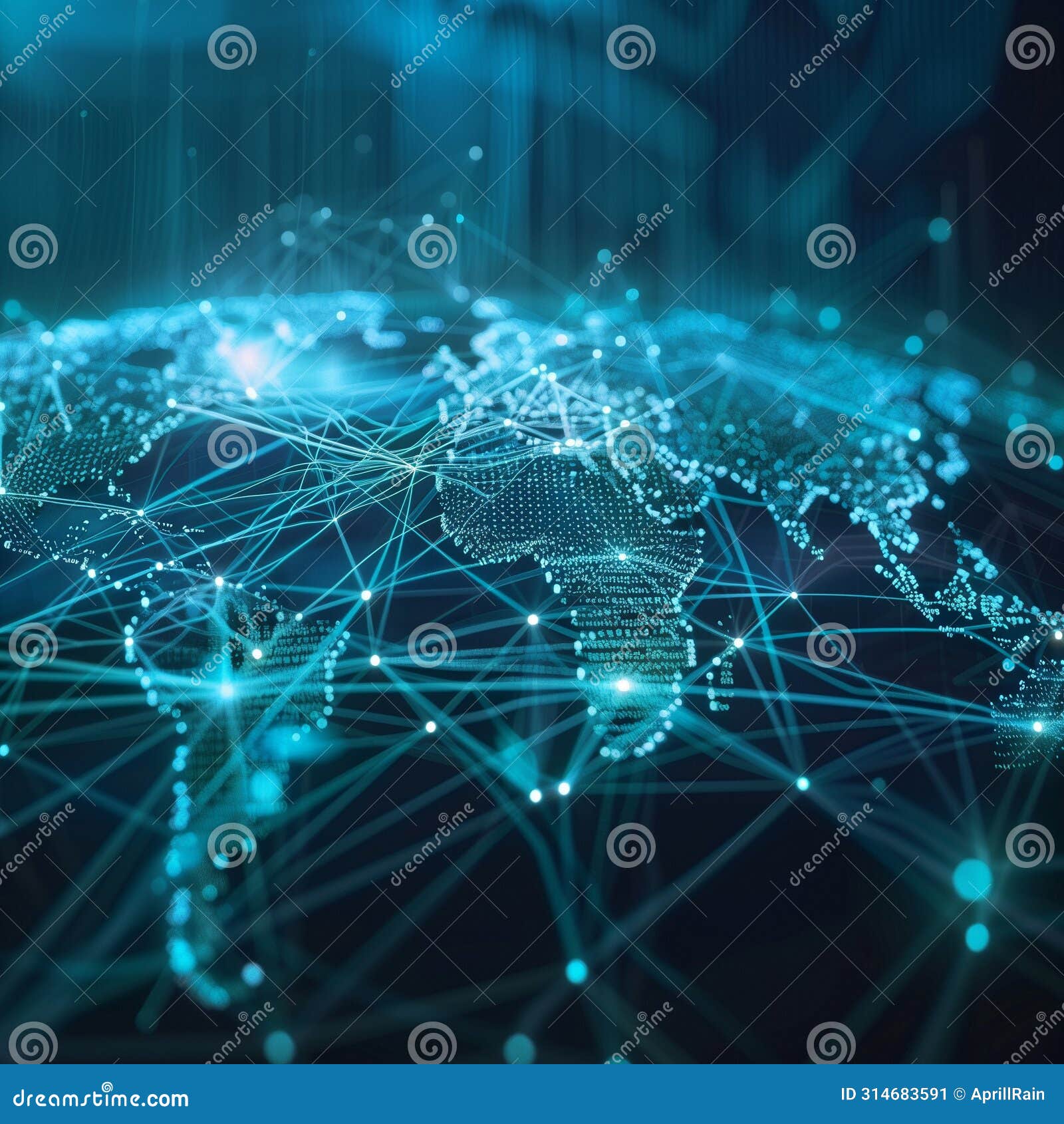 An Abstract Digital Map.the Concept of a Global Network and Data ...