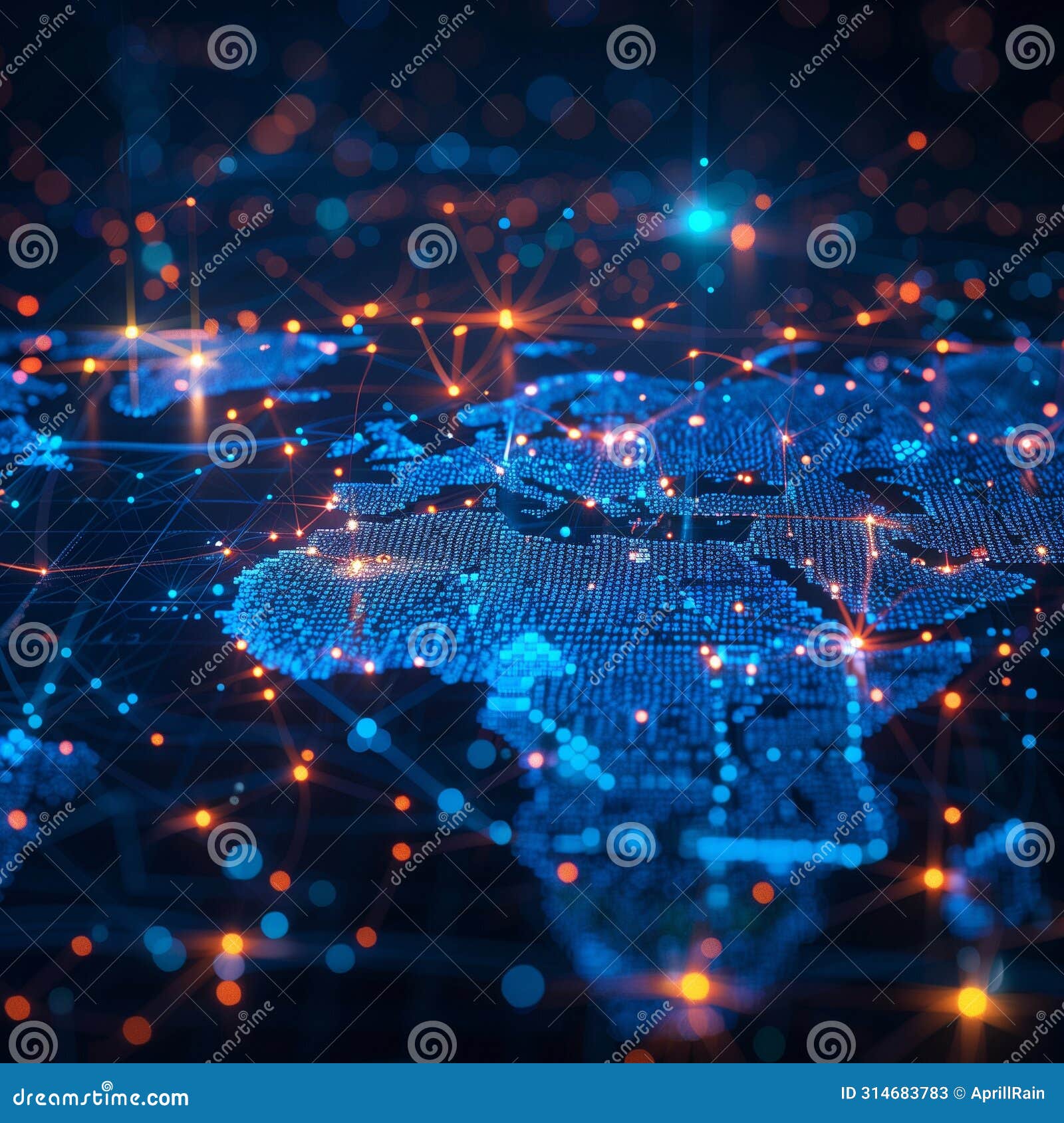 An Abstract Digital Map.the Concept of a Global Network and Data ...