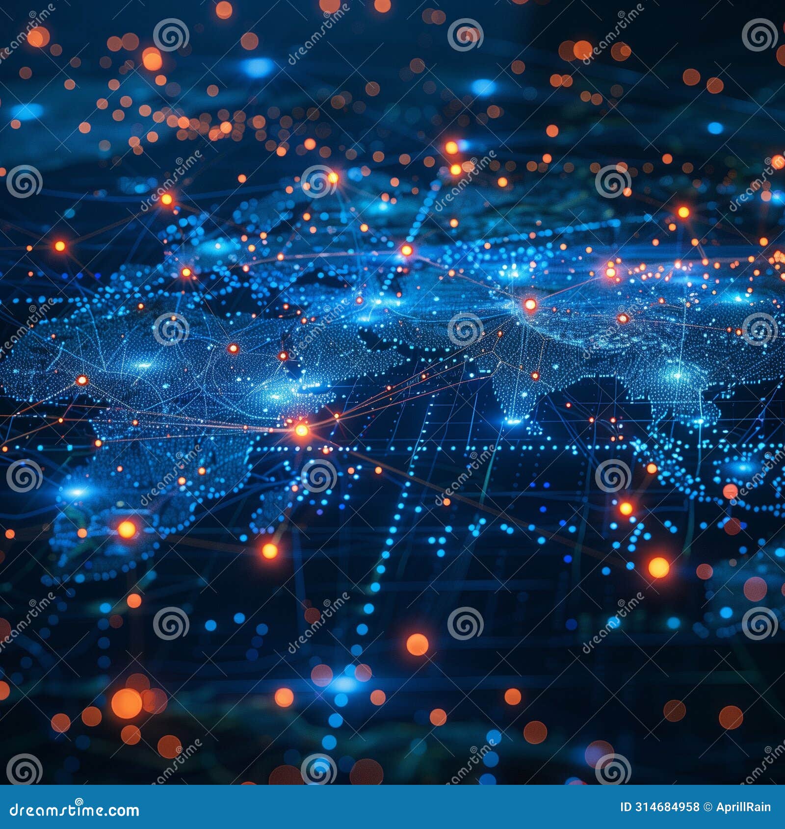 An Abstract Digital Map.the Concept of a Global Network and Data ...