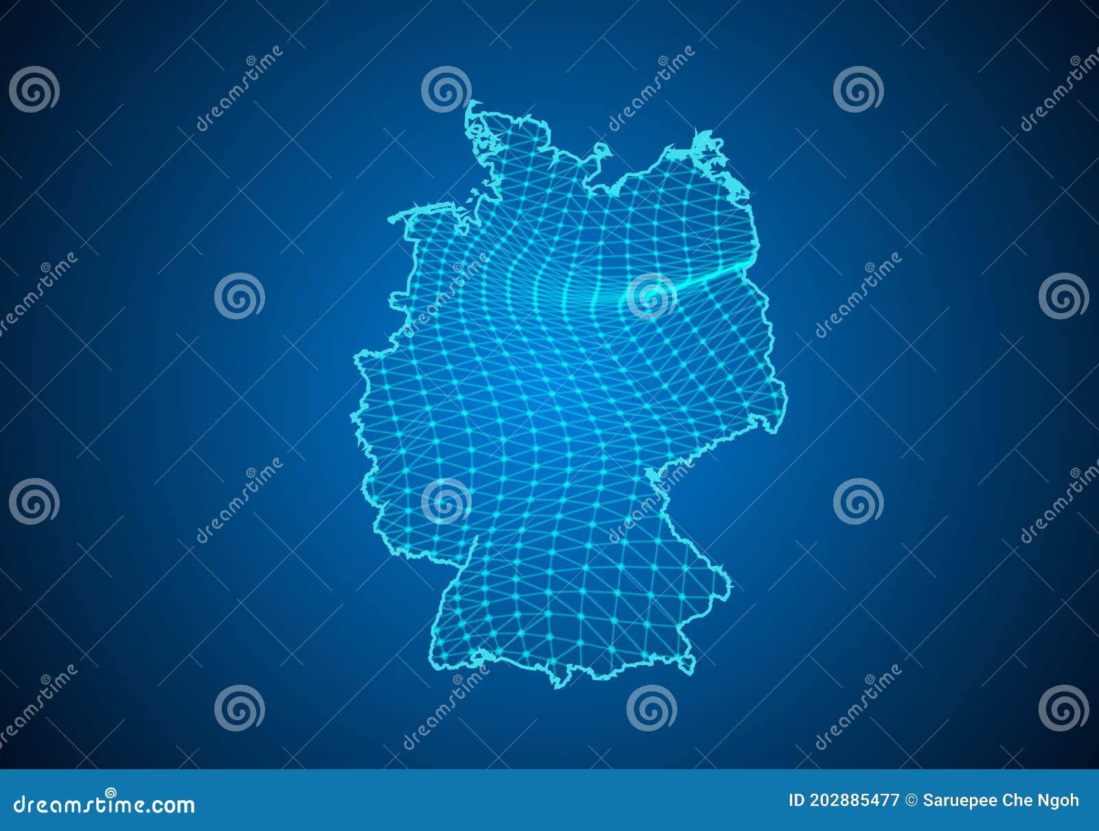 Germany Map Big Data Visualization. Futuristic Map Infographic ...