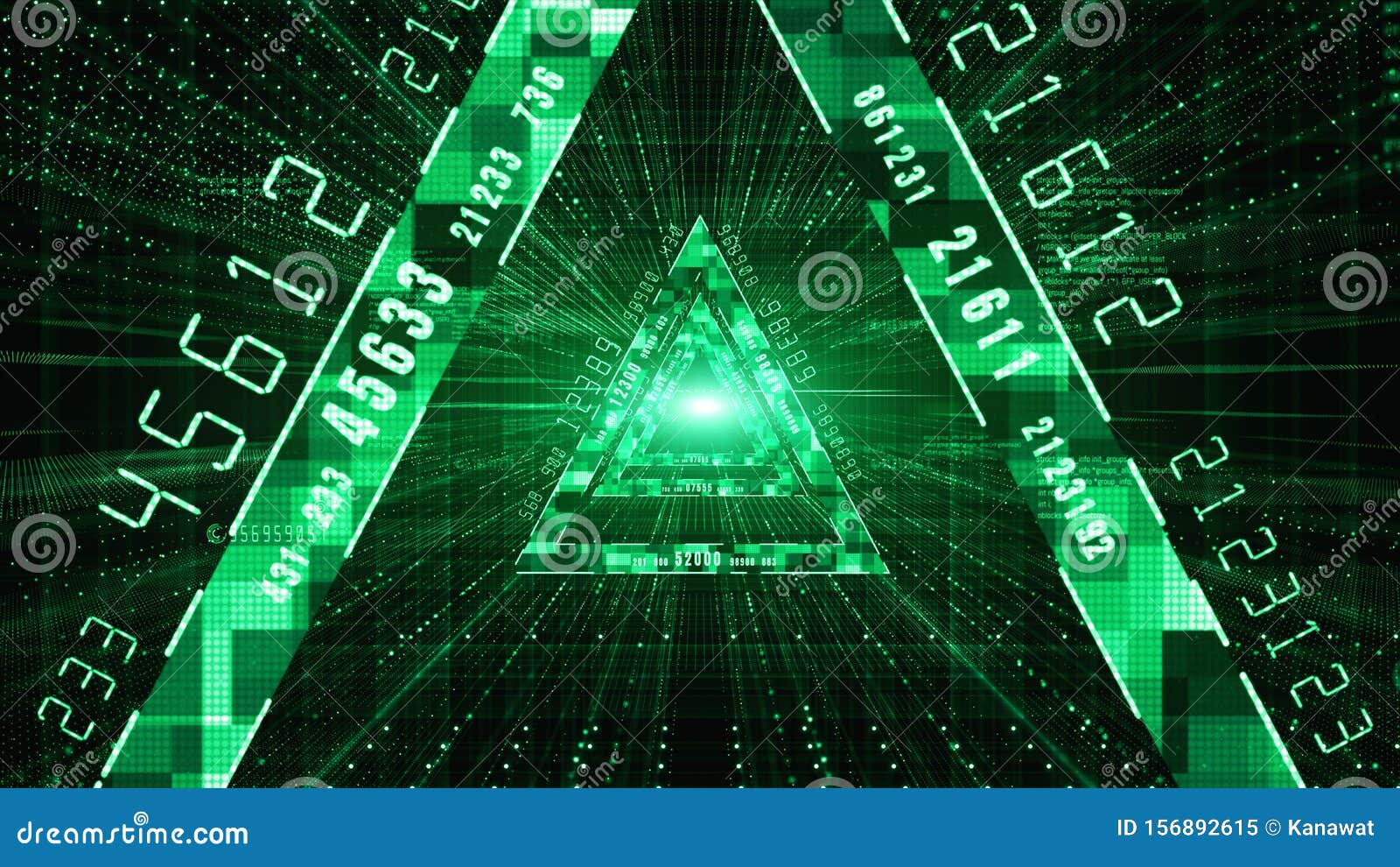 Abstract Digital Matrix Particles Flow, Digital Data Connection ...