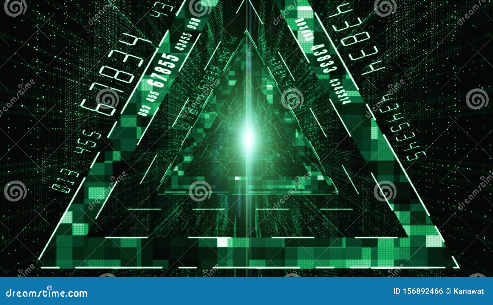 Abstract Digital Matrix Particles Flow, Digital Data Connection ...