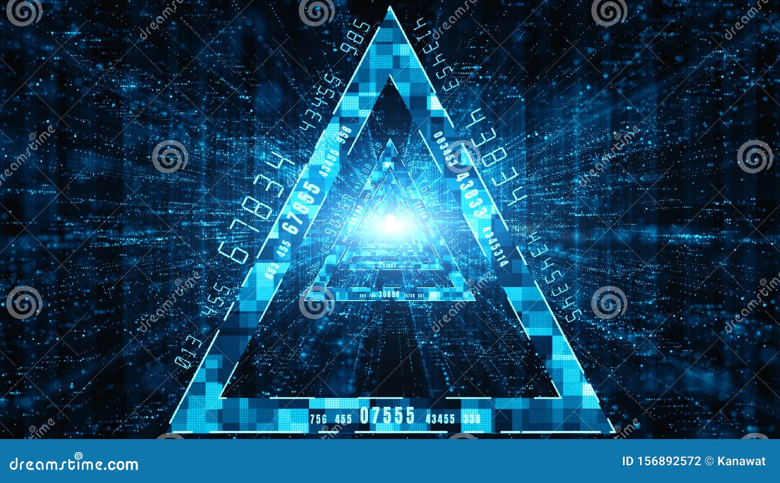 Abstract Digital Matrix Particles Flow, Digital Data Connection ...