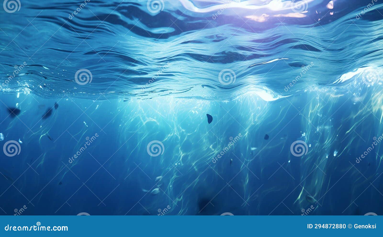 Abstract Digital Motion Background Blue Waves Underwater Slowly ...