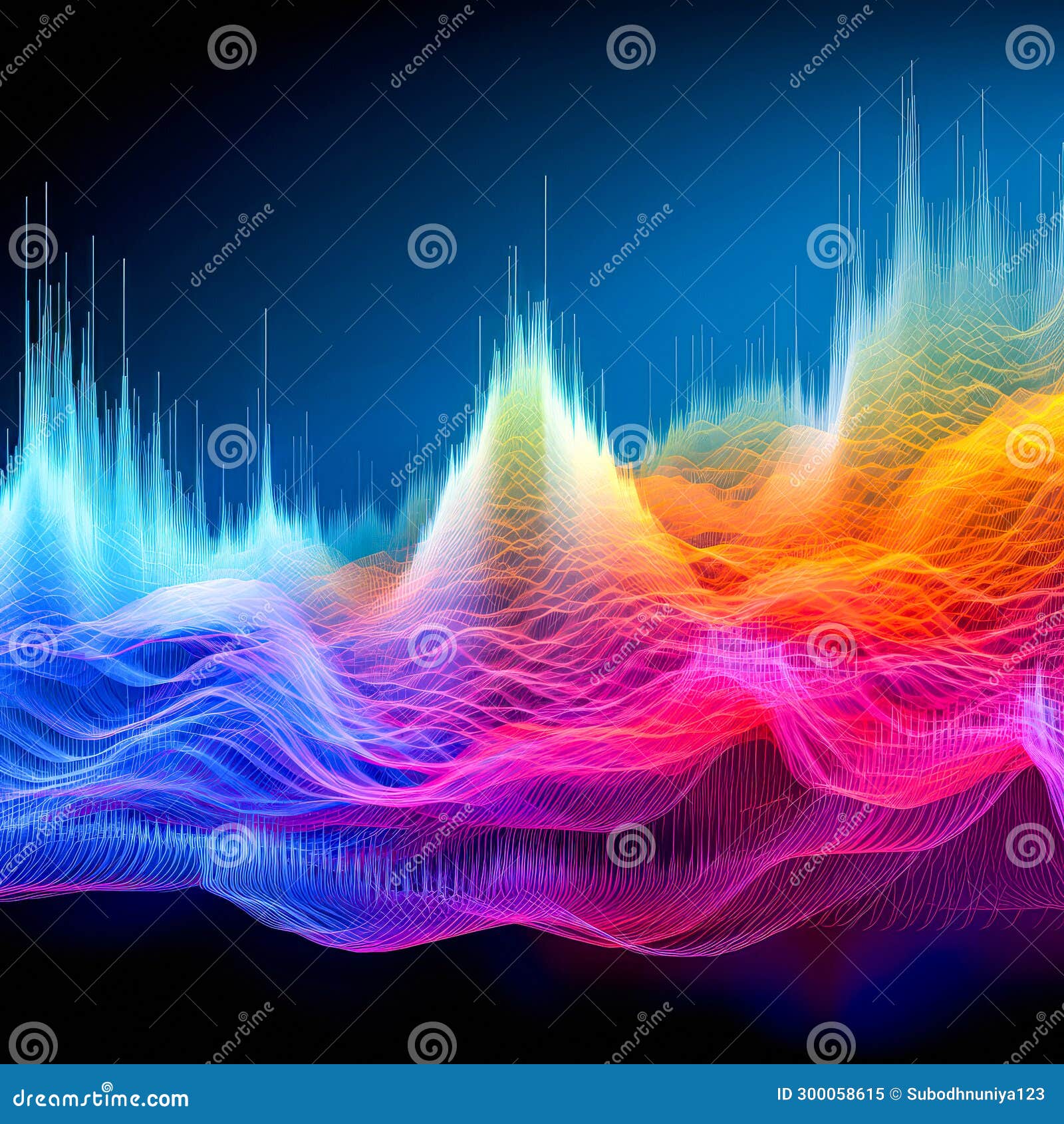 Abstract Digital Music Illustration with Soundwave Equalizer and ...