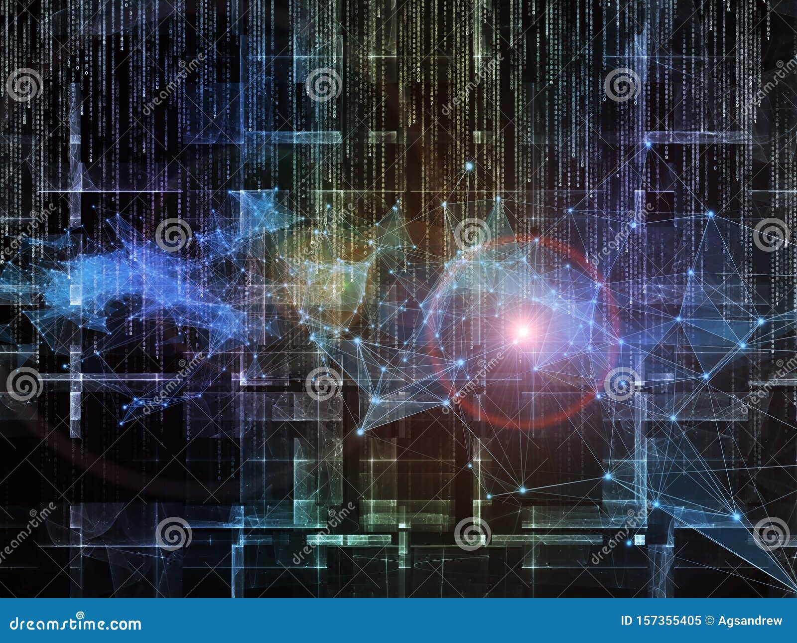 Abstract Digital Network Background Stock Illustration - Illustration ...