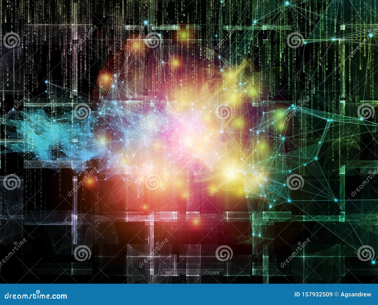 Abstract Digital Network Background Stock Illustration - Illustration ...