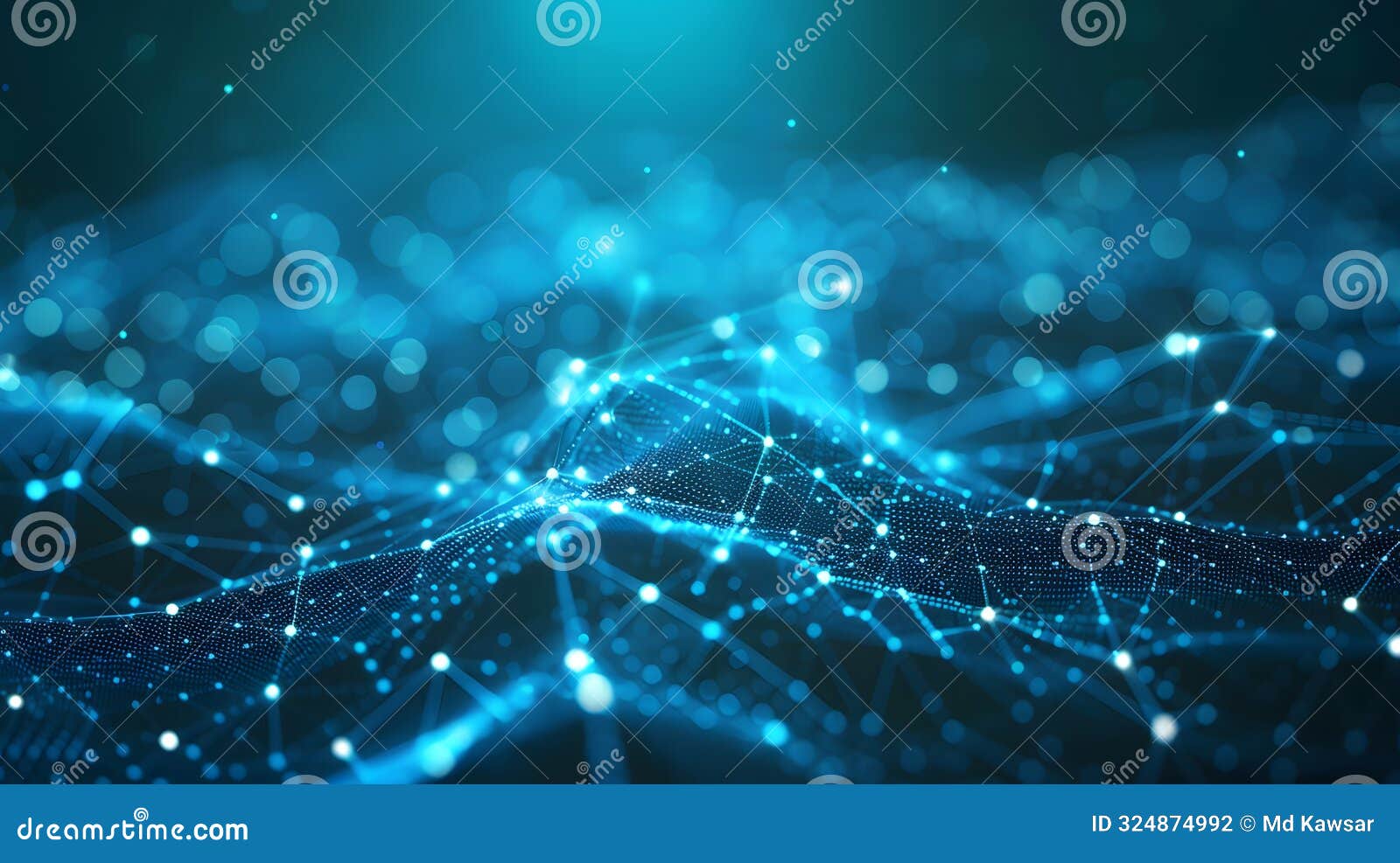 Abstract Digital Network Background with Blue Gradient Stock ...