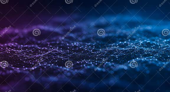 Abstract Digital Network with Glowing Blue and Purple Connections Stock ...