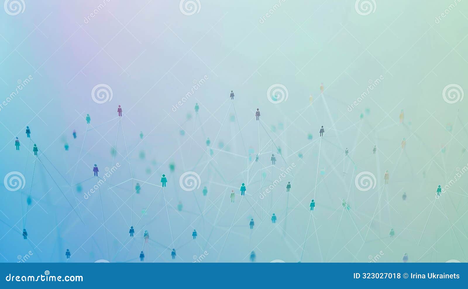 Abstract Digital Network Background in Light Pastel Colors. Stylized ...