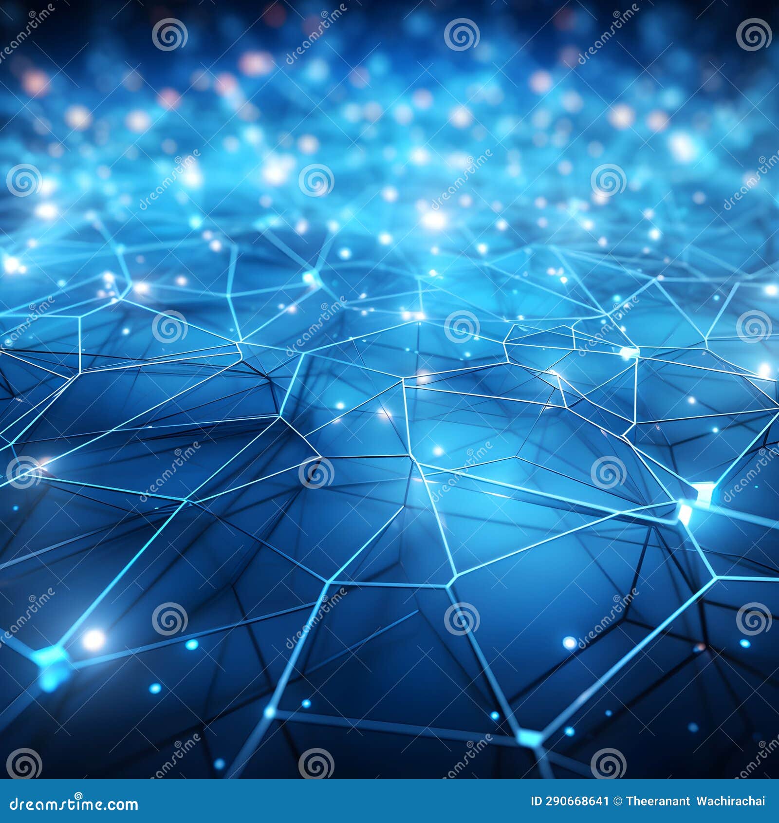 Abstract Digital Network Connection Blue Background 1 Stock Illustration - Illustration of ...