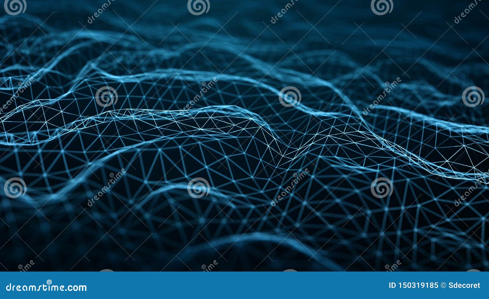 Abstract Digital Network Connection on Dark Background 3D Rendering ...