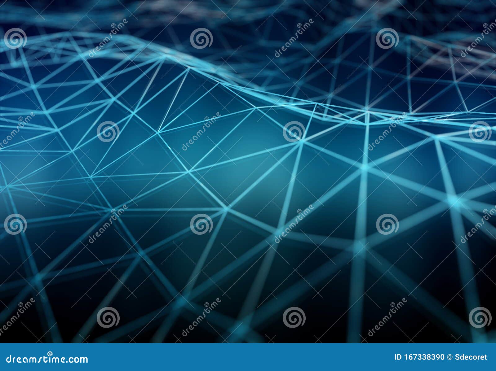 Abstract Digital Network Connection on Dark Background 3D Rendering ...