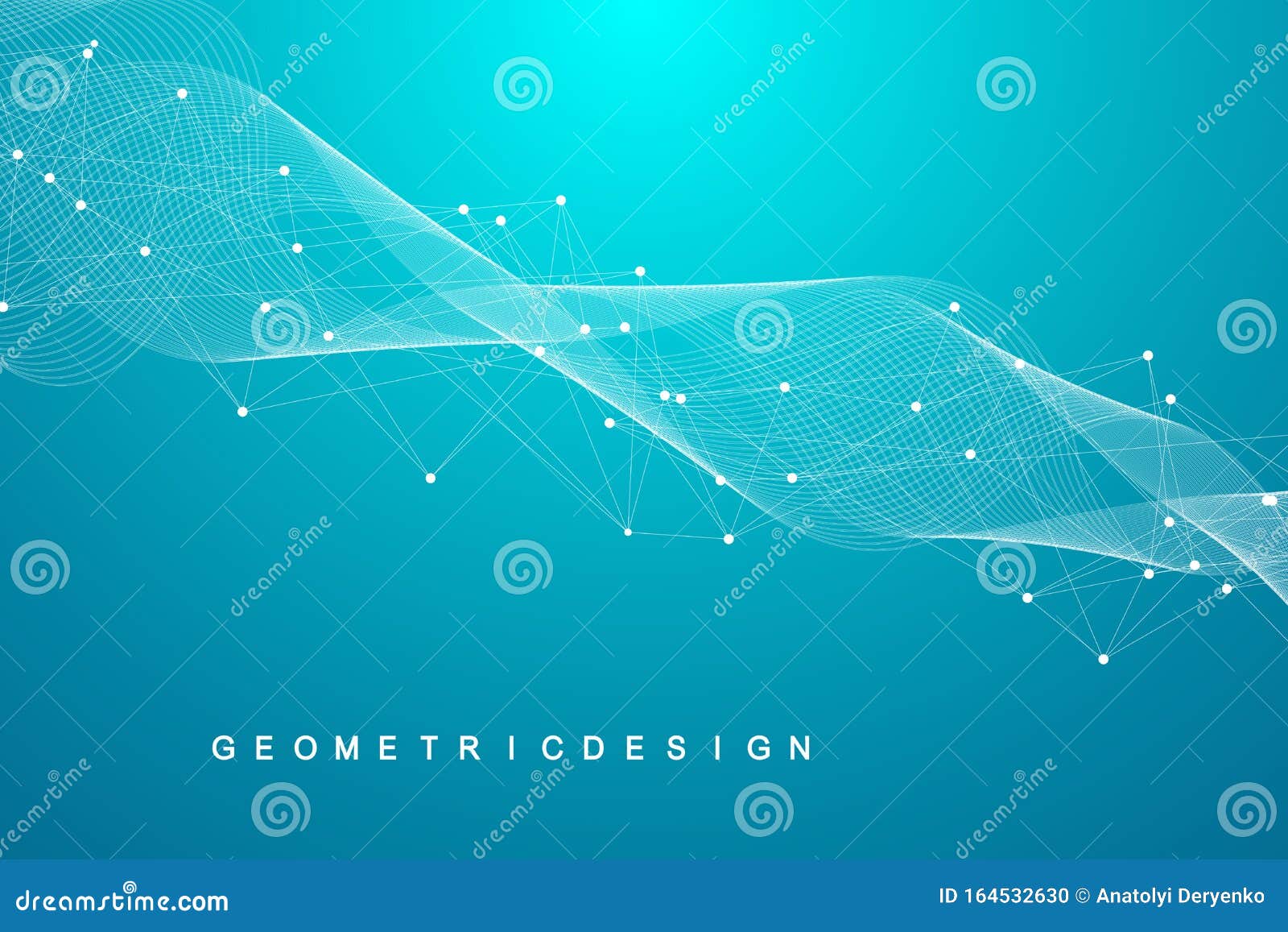Abstract Digital Network Connection Structure on Blue Background ...
